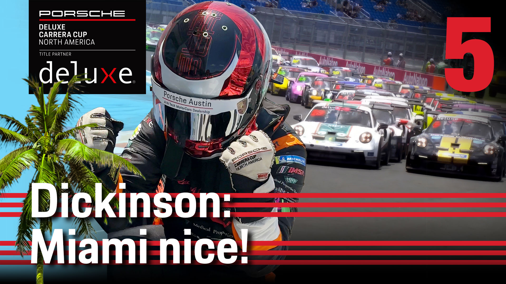 Porsche pack at the Miami Grand Prix | Porsche Carrera Cup North America